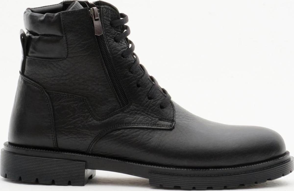 Tonny Black Erkek Siyah Rahat Kalıp Fermuarlı ve Bağcıklı Bot - idefix