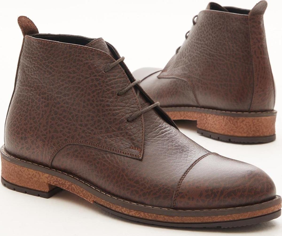 Tonny Black Erkek Kahve Rahat Kalıp İçi Dışı Hakiki Deri Bağcıklı Bot ...