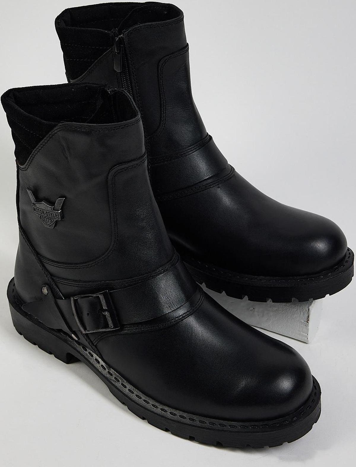 Tonny Black Erkek Siyah Siyah Rahat Kalıp Tokalı Hakiki Deri Fermuarlı ...