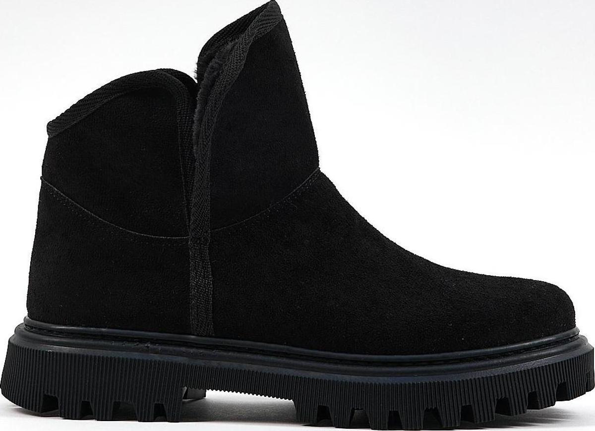 Tonny Black Kadın Siyah Süet Rahat Kalıp Kalın Taban İçi Kürklü Bot ...