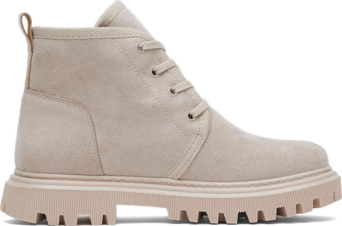 Tonny Black Kadın Bej Süet Rahat Kalıp Kalın Taban İçi Kürklü Bağcıklı ...