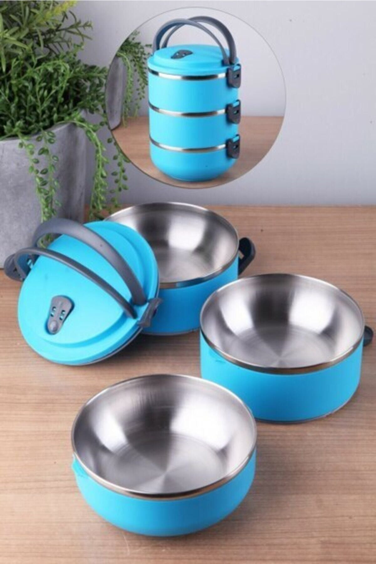 Kurch 3 Katlı Sefer Tası -18°C Saklama Kabı 2,25 Litre Yemek Taşıma ...