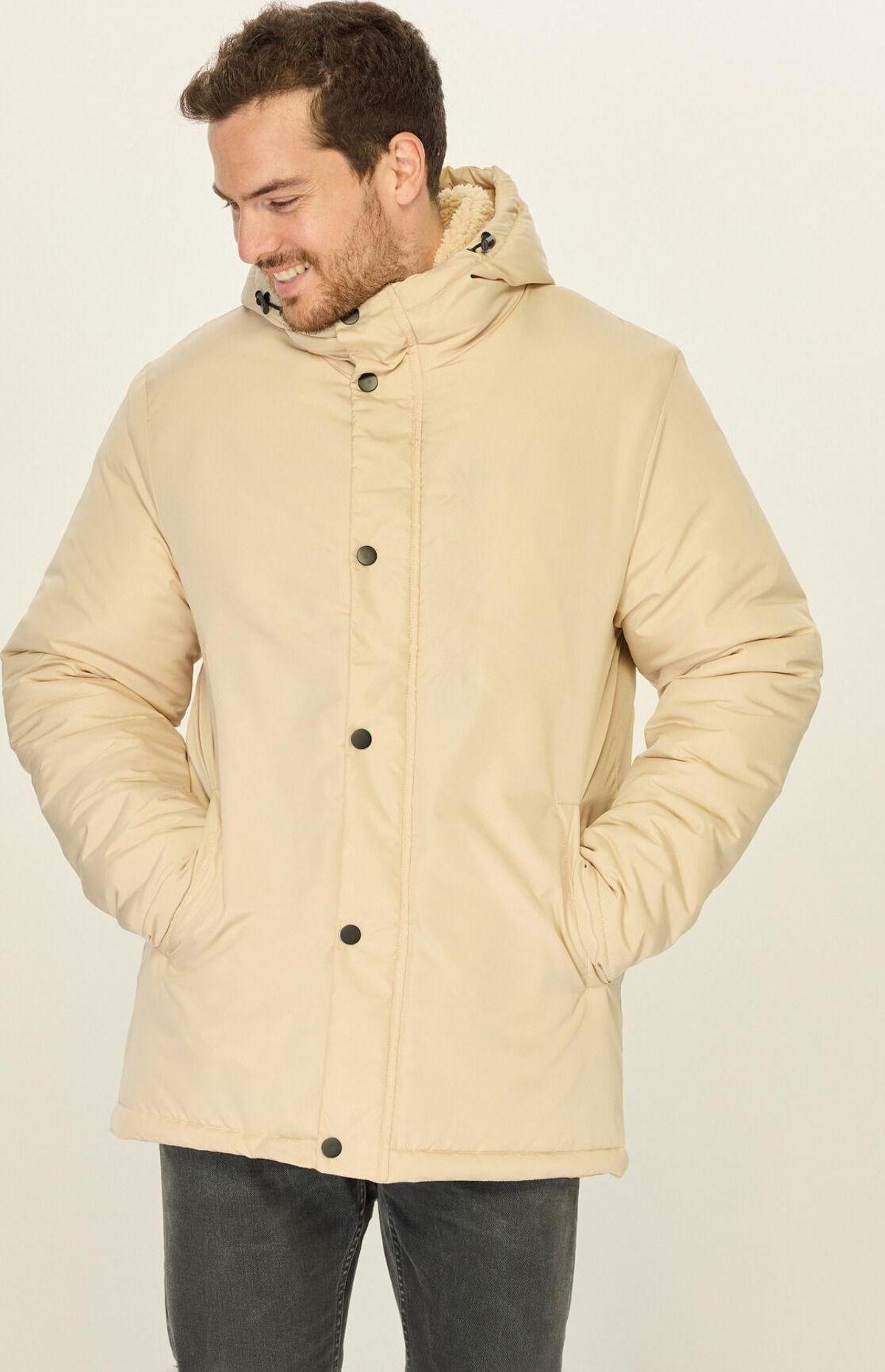 Erkek Kapüşonlu Kürklü Rüzgar Geçirmez Kışlık Mont & Kaban & Parka - idefix