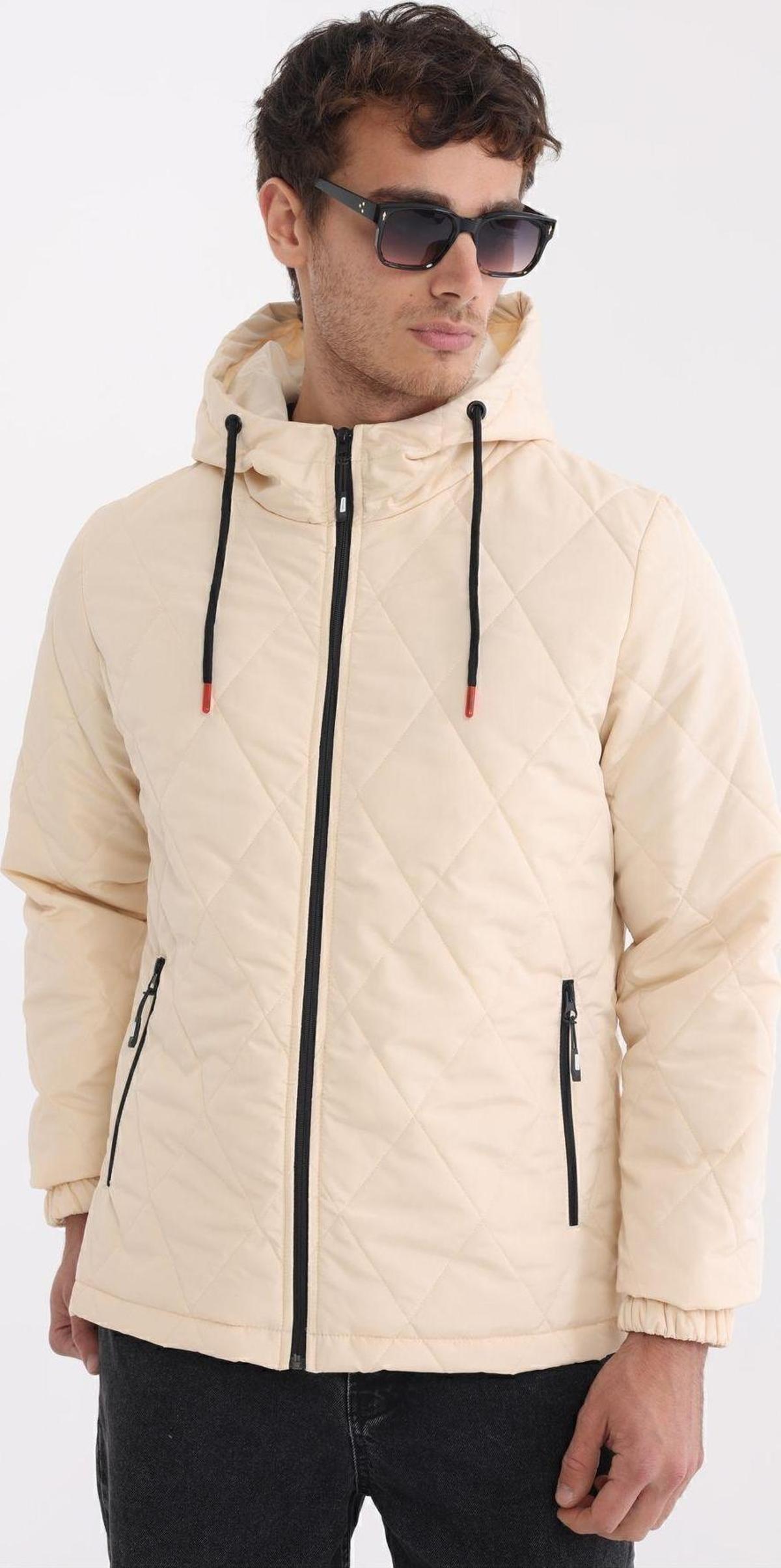 Erkek Lacivert Kalın Astarlı Kapüşonlu Rüzgar Geçirmez Şişme Kışlık ...