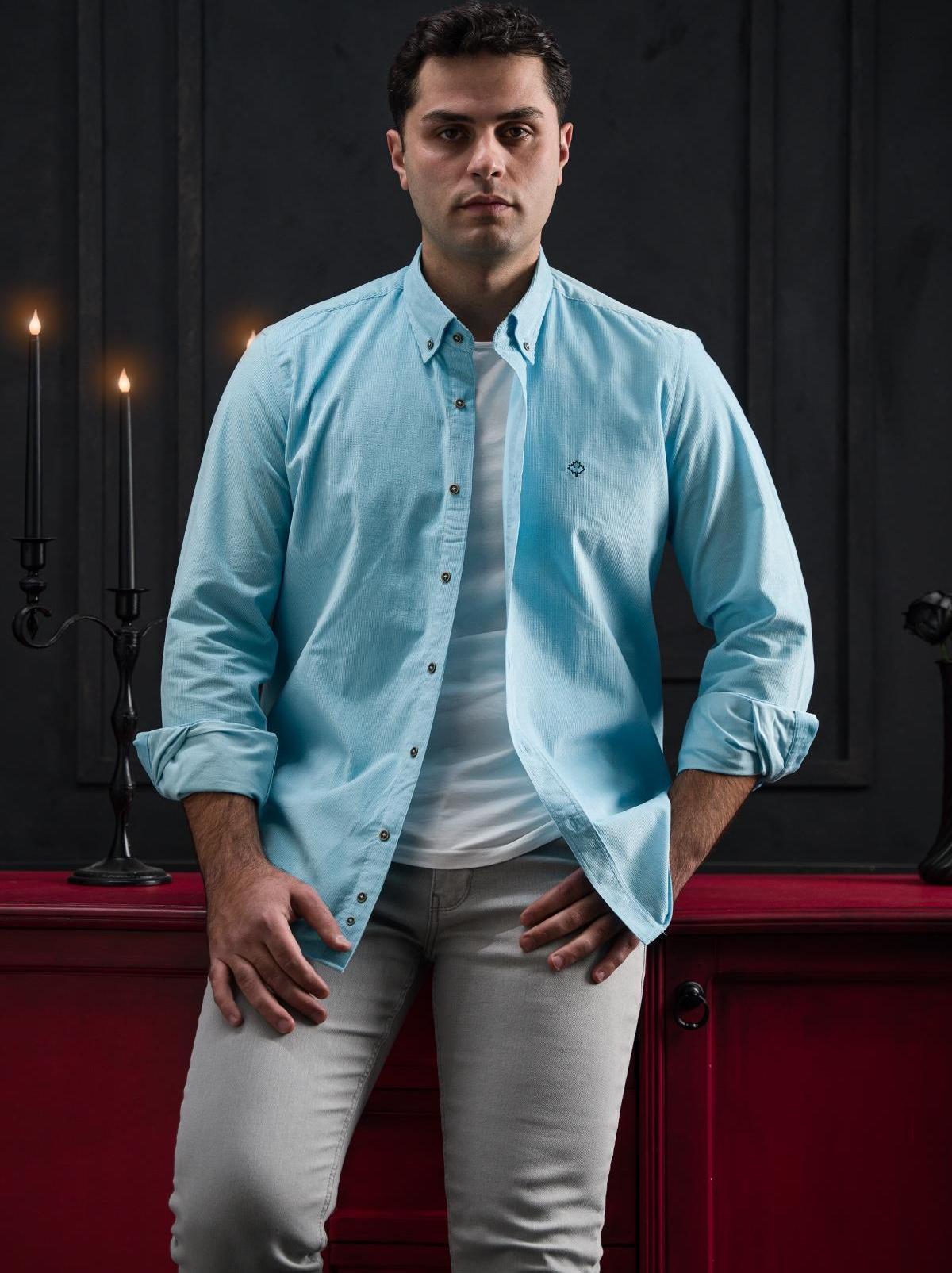 Paul Martin Regular Fit İnce Fitilli Yaka Düğmeli Pamuklu Erkek Kadife ...