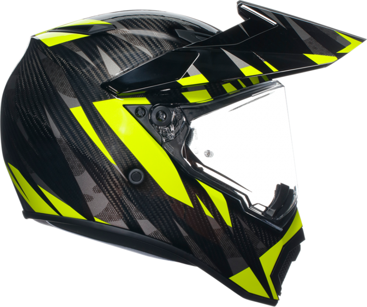 Agv Ax-9 Multı Steppa Kapalı Kask Karbon Gri-neon Sarı SMALL - idefix
