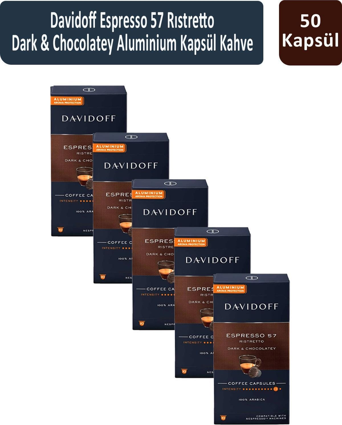 Davidoff Espresso 57 Ristretto Dark & Chocolatey Kapsül Kahve x 5 Adet ...
