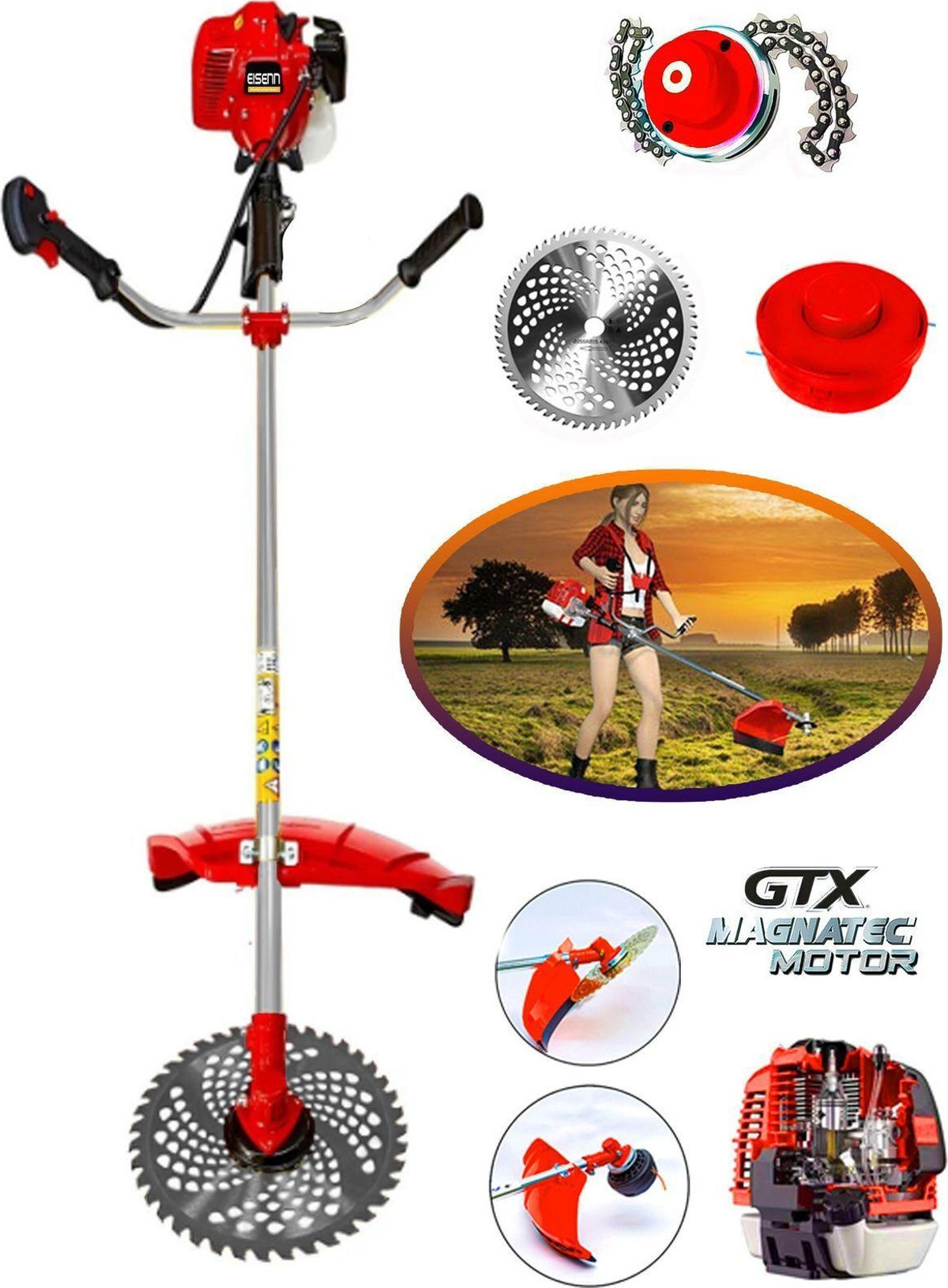 Eisenn Alman Ttx-Still 20 Hp Metal Şanzuman Yan Tipi Ot Çim Çalı Çayır ...