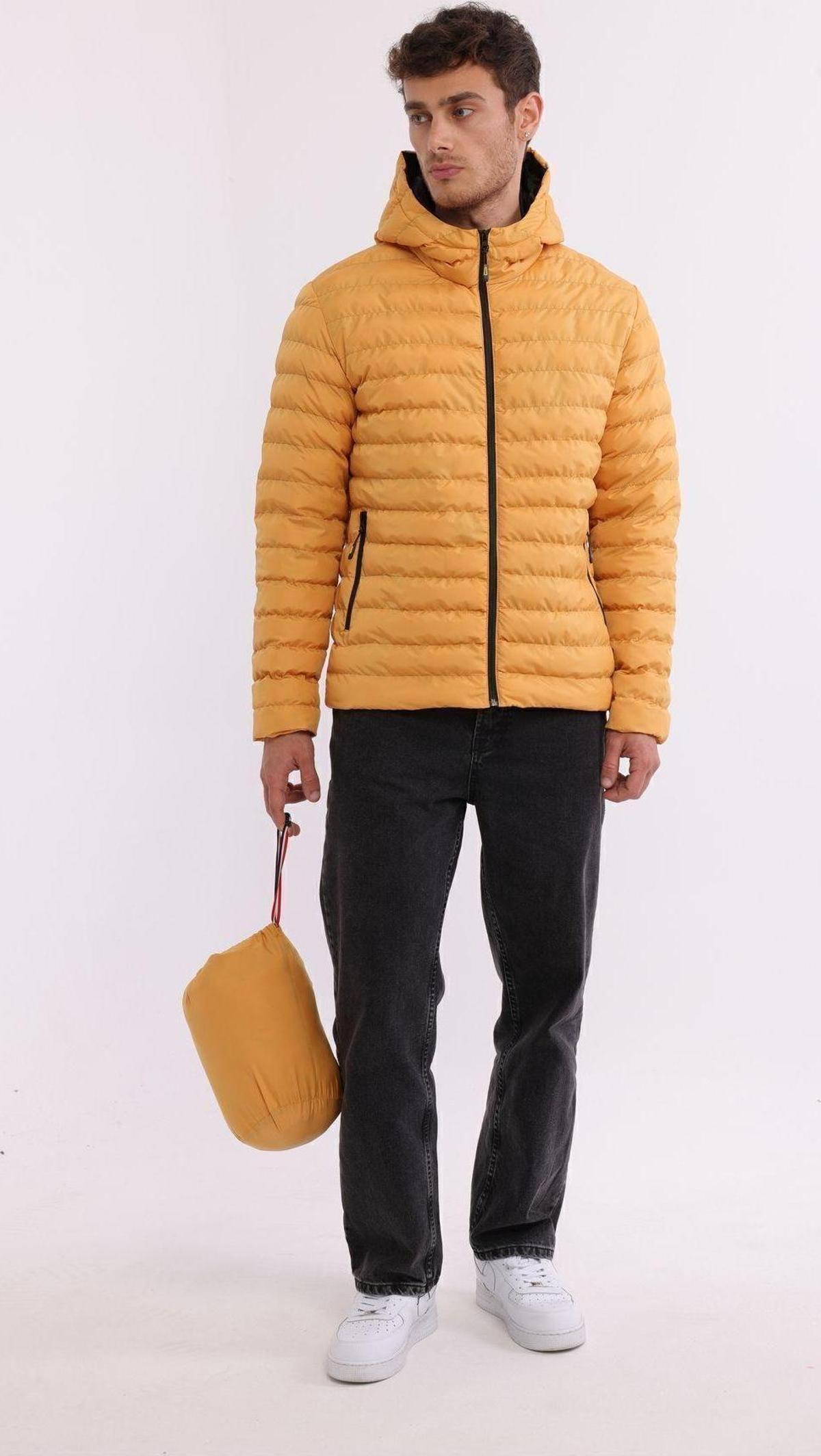 Erkek Rüzgar Geçirmez Taşınabilir Çantalı Sıcak Tutan Elyaf Dolgulu ...