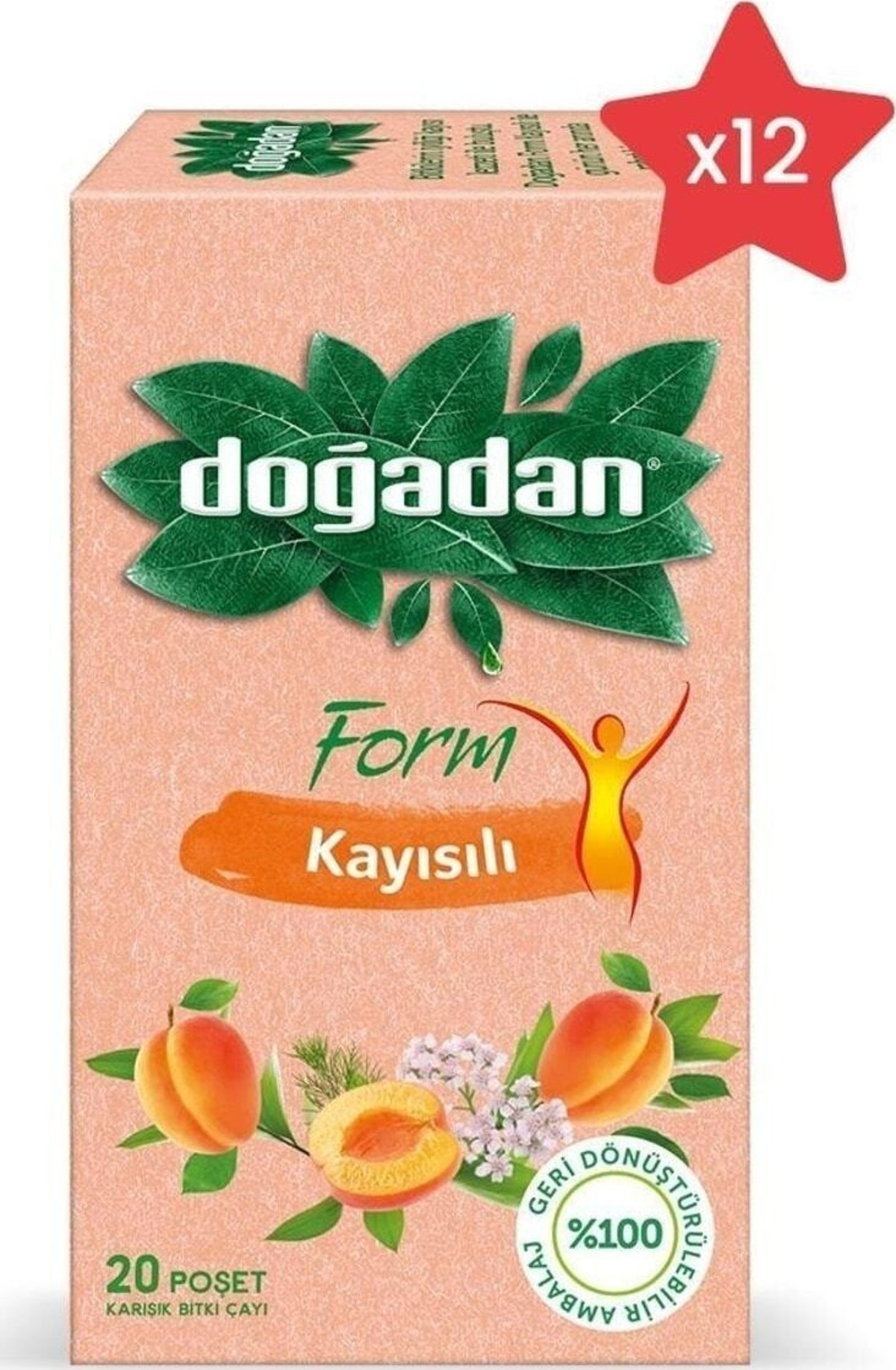 Doğadan Form Çay Kayısılı 20'li x 12 - idefix