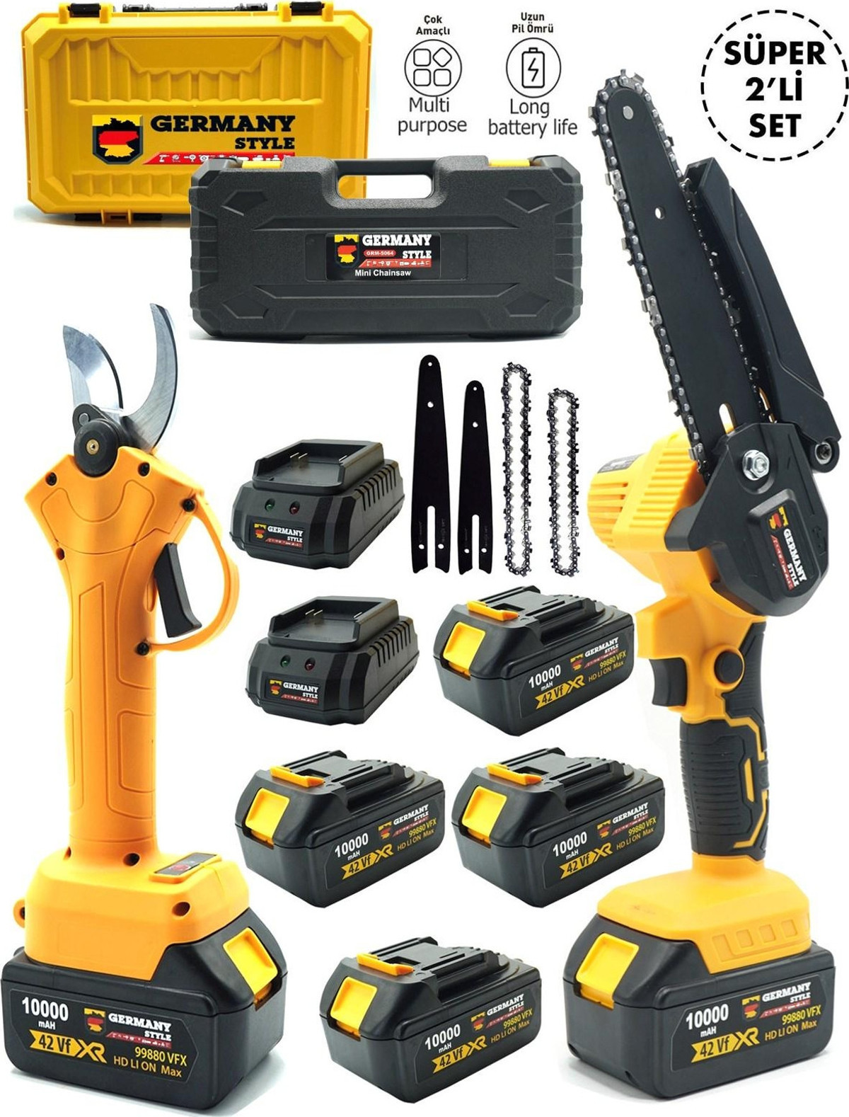 Germany Style Alman MS1055 4 Akülü Ağaç Odun Dal Budama Makası -Testere ...
