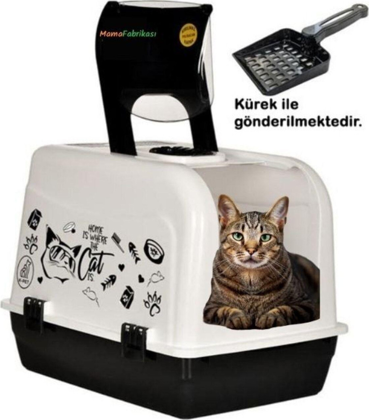 MamaFabrikası Xxl Büyük Boy Kapalı Kedi Tuvaleti Ve Kürek Hediyeli Maxi ...