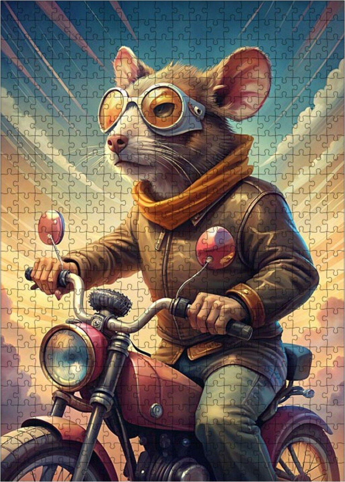 Tablomega Ahşap Mdf Puzzle Yapboz Üretra Motosiklet Kullanan Fare 500 ...