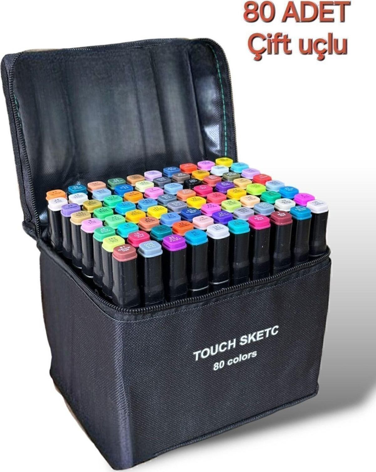 80 Renk Marker Resim Mimari Ve Grafik Tasarım Kalemi 80 Lİ Çift Taraflı ...