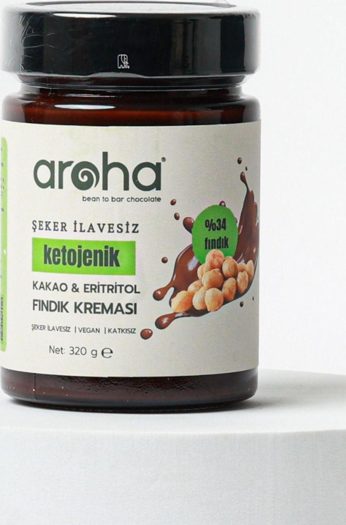 Aroha Şekersiz Kakaolu & Eritritollü Ketojenik Fındık Kreması - 320 Gr - idefix
