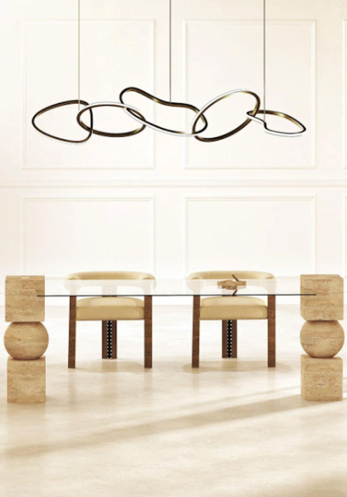 Miarik Design Traverten Tas Devri Ayakli Cam Tablali Yemek Calisma ...