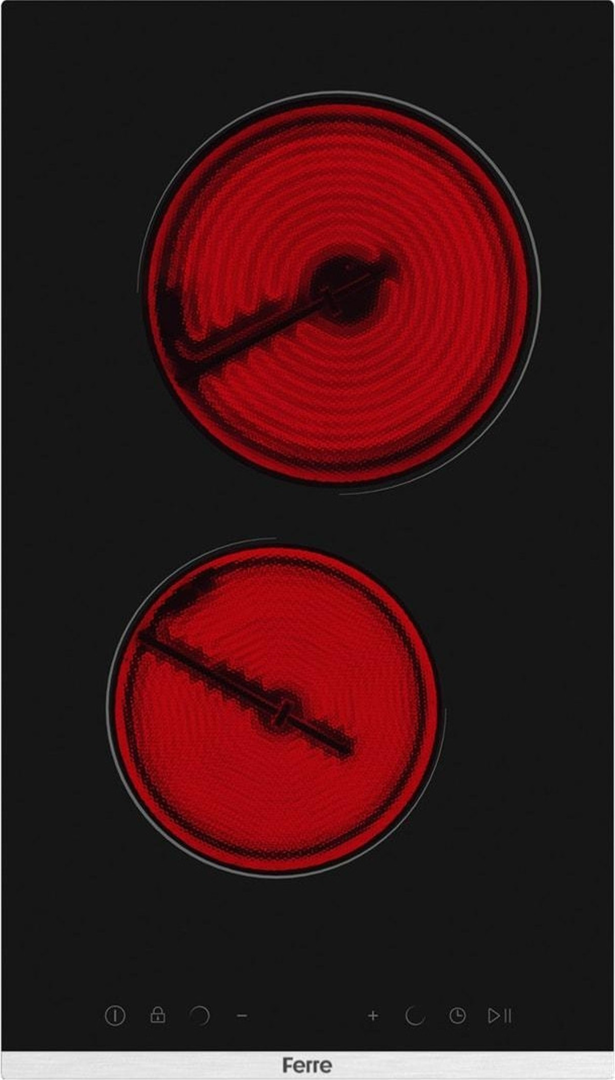 Ferre Ms231 2'Li Vitroseramik Siyah Elektrikli Ankastre Ocak 30 Cm - idefix