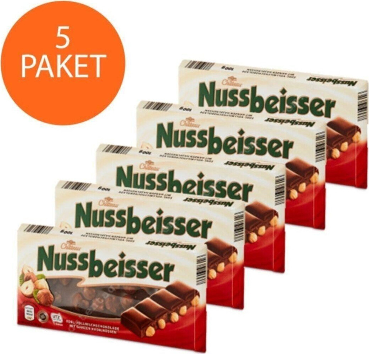 Choceur Nussbeisser Bol Fındıklı Alman Çikolatası 100Gr 5'Li Paket ...