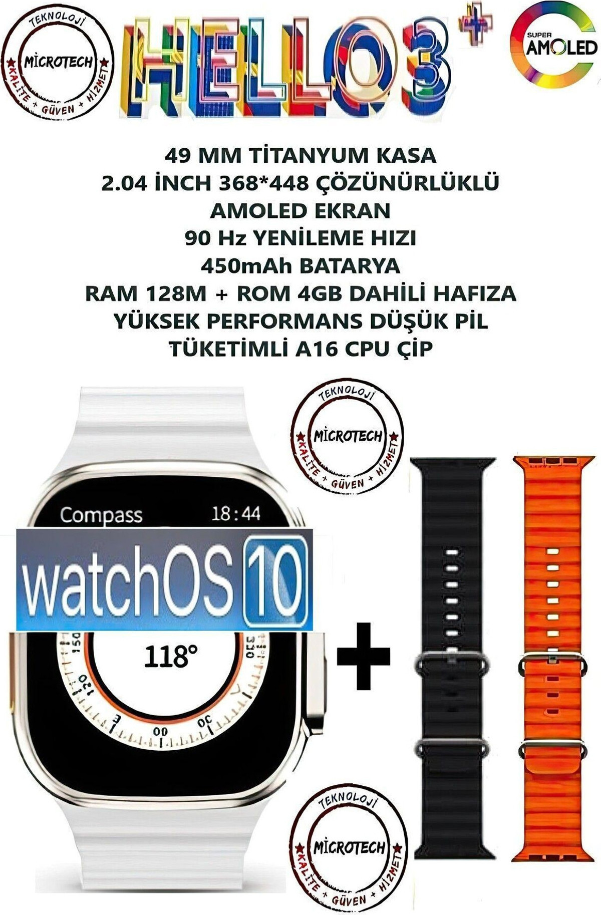 Tmax Hello Watch 3+ Plus Watch 9 Ultra 2 (Son Seri̇ Yeni̇ Üreti̇M 3 ...