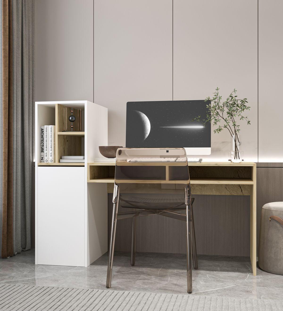 Vm Vertex Mobilya Toskana Kitaplıklı Çalışma Ofis Bilgisayar Masası ...