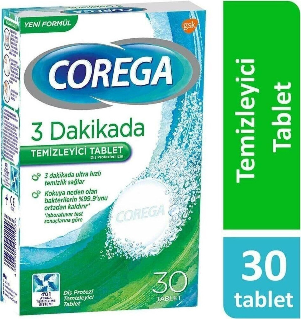 Corega Diş Protez Temizleyici Tablet 30 Adet - idefix