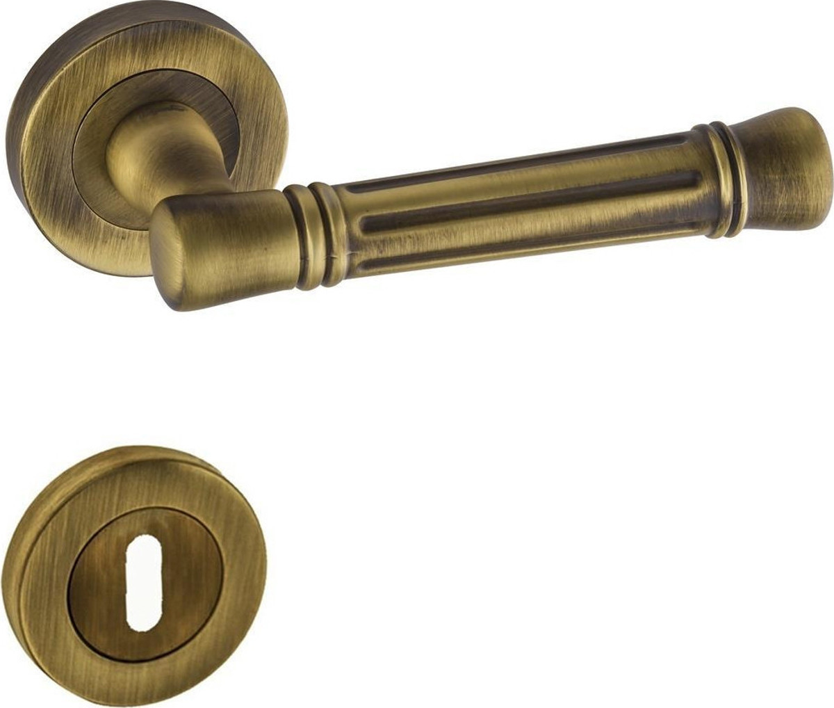 Doğanlar Konsept Venedik Rozetli Kapı Kolu Olifka Antik Sarı Oda - idefix