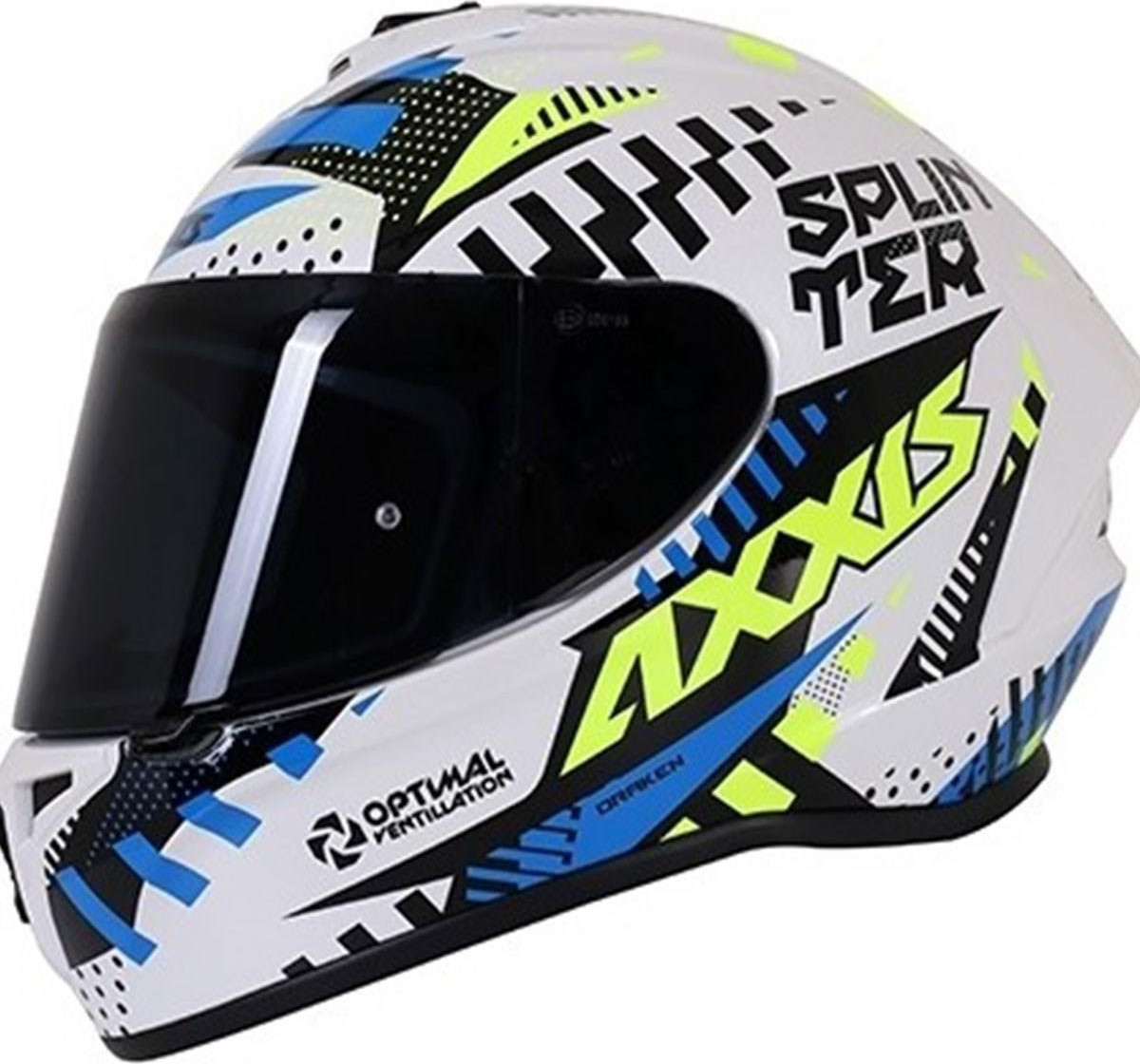 Axxis Draken Splinter Gloss Pearl Blue Full Face Motosiklet Kaskı - idefix