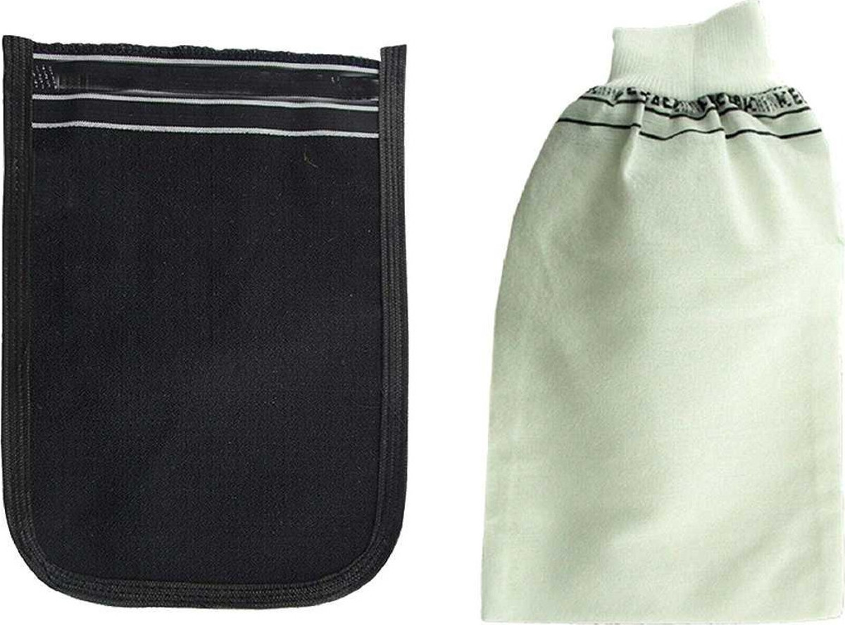Just Cheap Store 2 Adet Kalın Siyah Ve Beyaz Hamam Kesesi 25X17 Cm - idefix