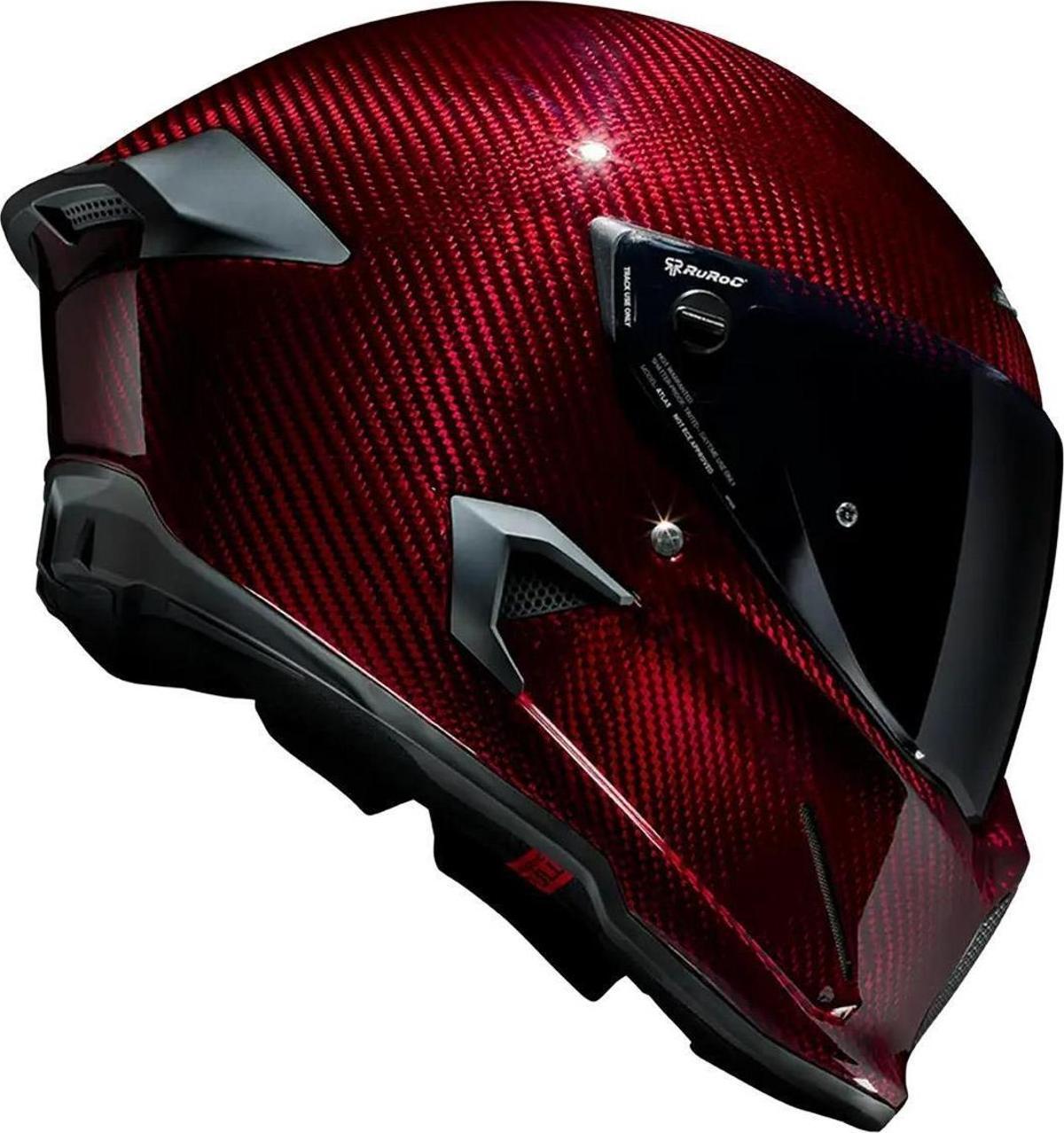 Ruroc ATLAS 4.0 Ruby Liquid Carbon Full Face Motosiklet Kaskı - idefix