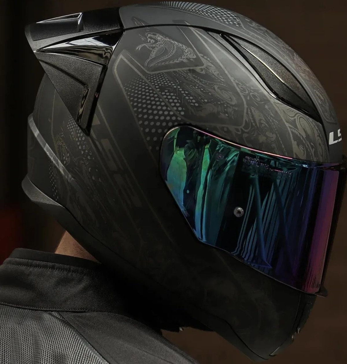 Ls2 Rapid Crypt Race Full Face Motosiklet Kaskı Yarış Spoiler + Şeffaf ...