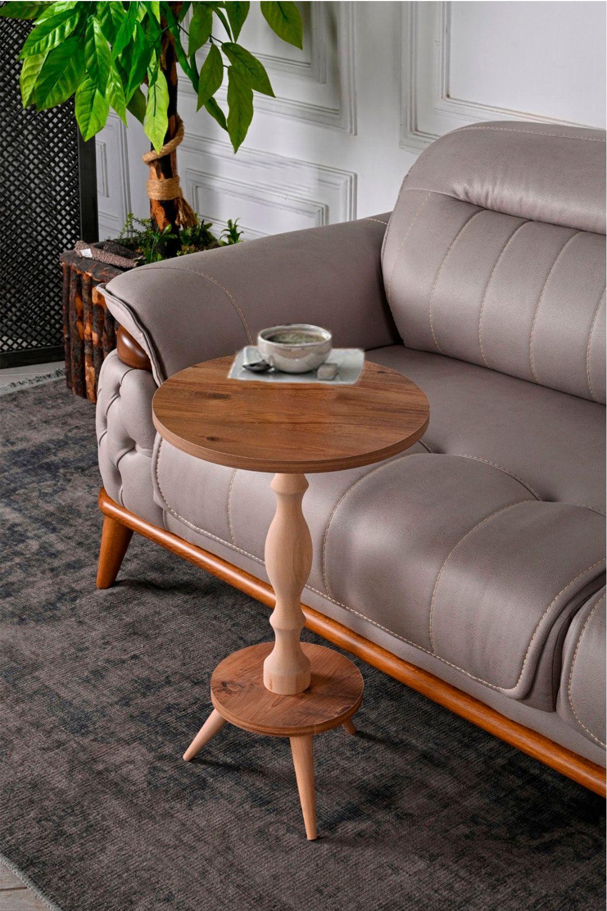 Dekoratif Fiskos Ahşap Torna Beyaz Cilalı Ayak Mdf Yan Sehpa Çiçeklik ...