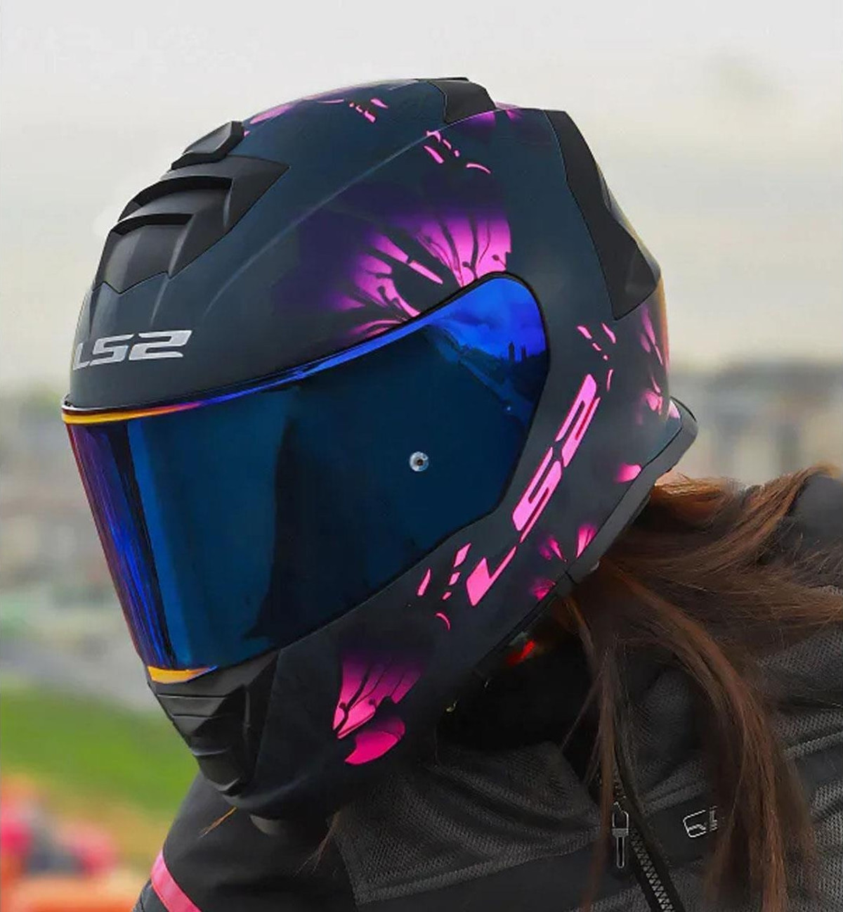 Ls2 Storm 2 Burst Full Face Motosiklet Kaskı Gökkuşağı Vizörlü - idefix