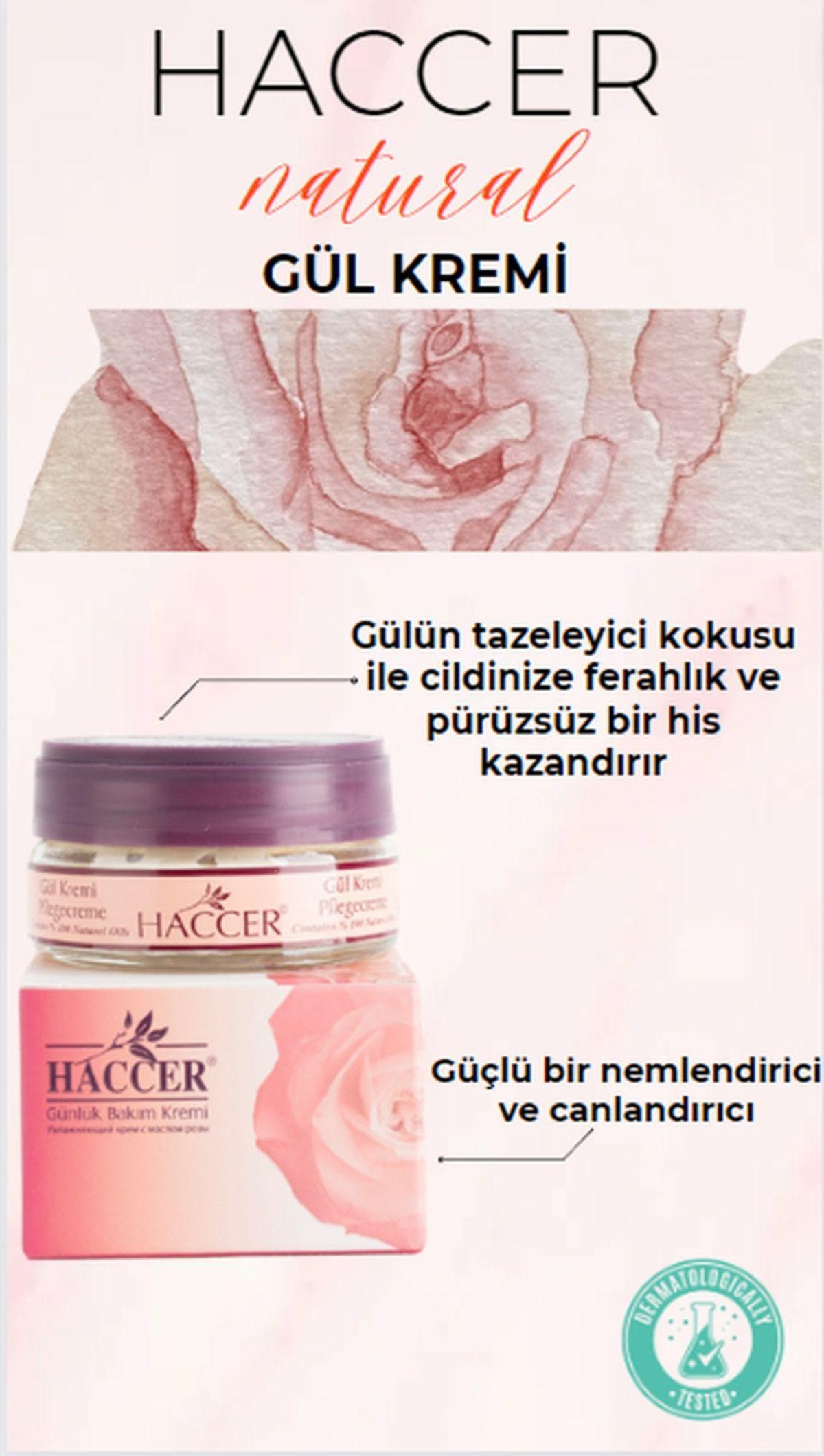Haccer Gül Kremi Günlük Bakım 45Ml - idefix