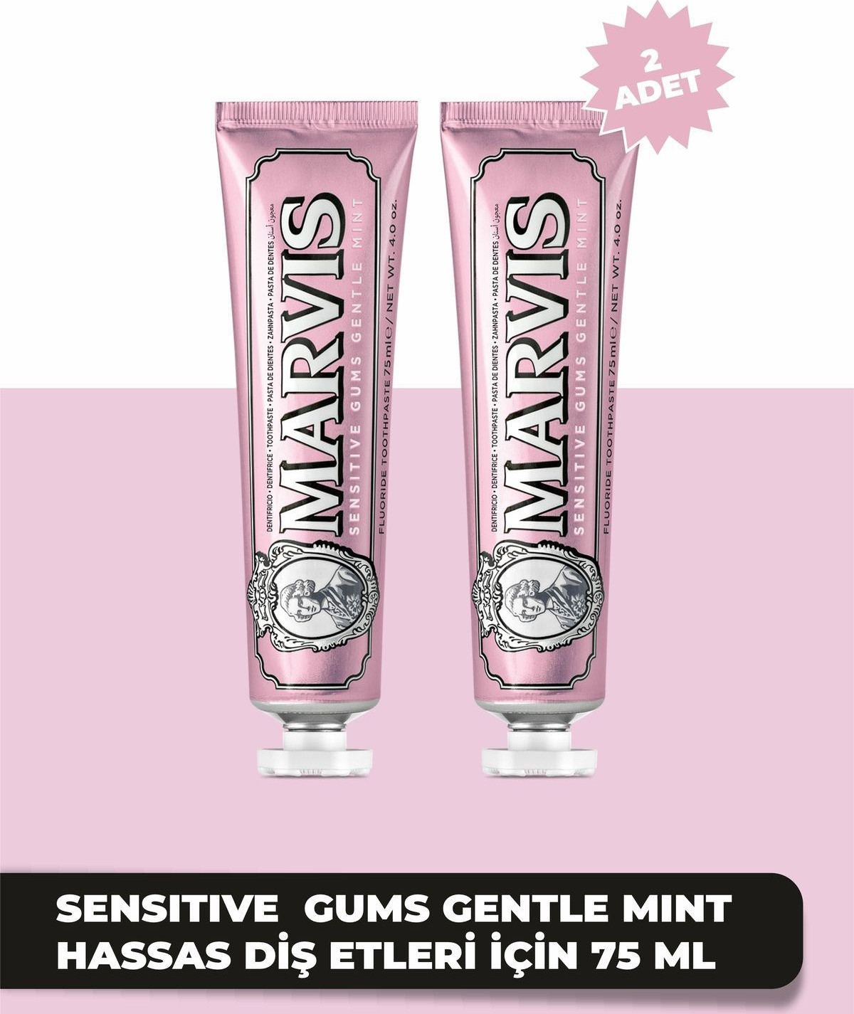 Marvis Sensitive Gums Gentle Mint Diş Macunu 75 Ml X 2 Adet Avantajlı ...