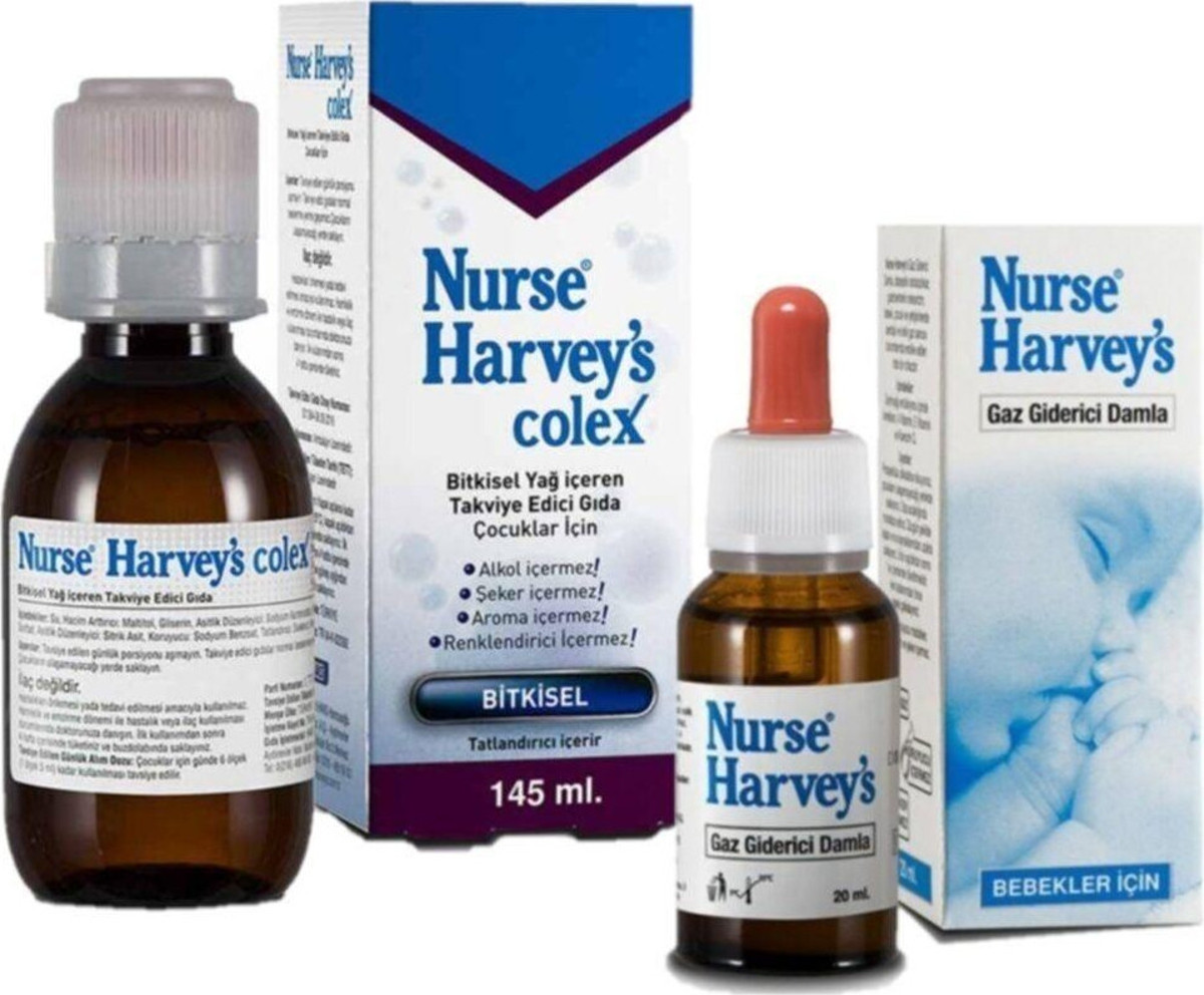 Nurse Harvey'S Gaz Giderici Damla 20Ml Ve Colex 145 Ml Bitkisel Şurup Kofre