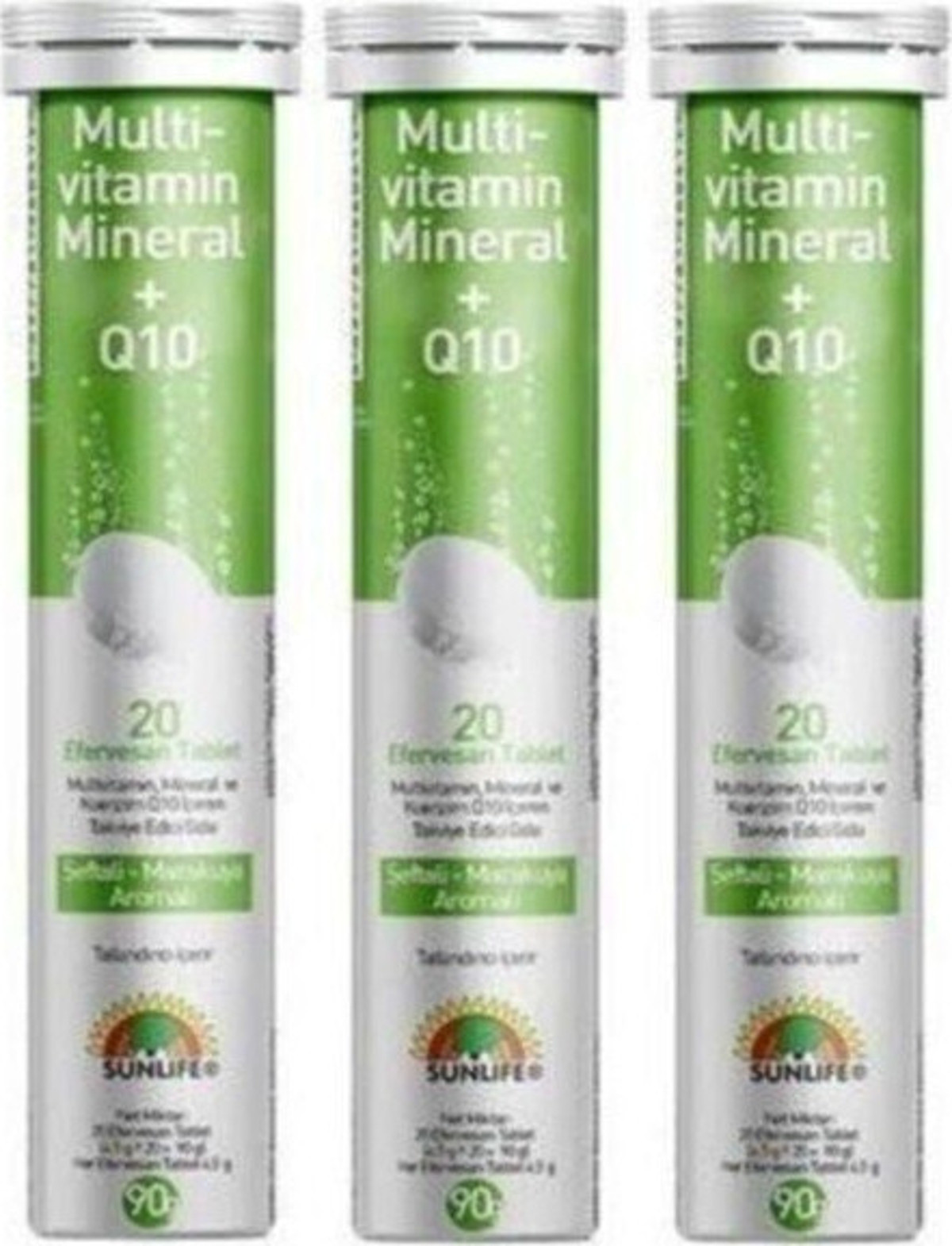 Sunlife Multivitamin Mineral Q10 20 Efervesan Tablet Şeftali Marakuya ...