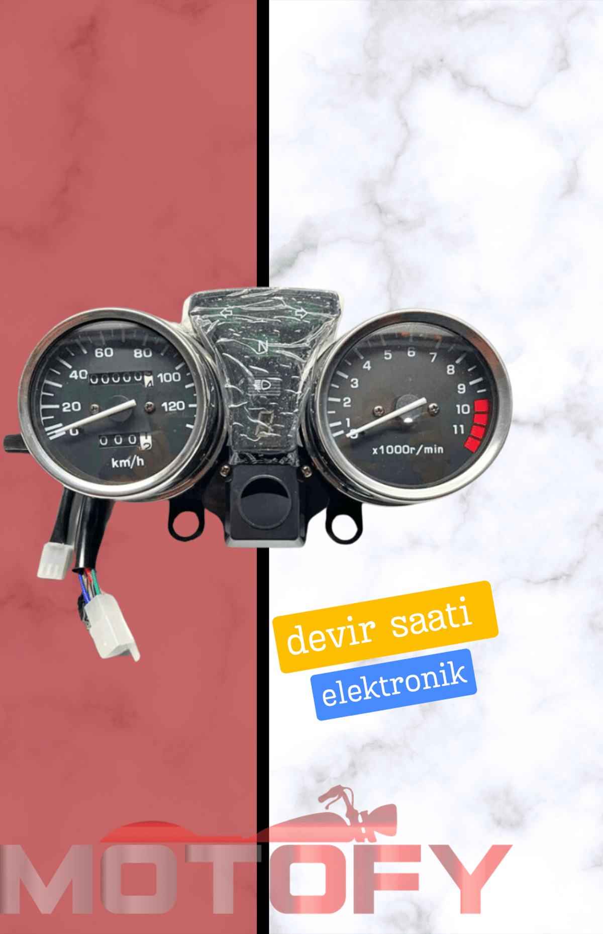 MONDİAL KT 125 KİLOMETRE SAATİ GÖSTERGE PANELİ (TEK HALAT - DEVİR SAATİ DİJİTAL) - idefix