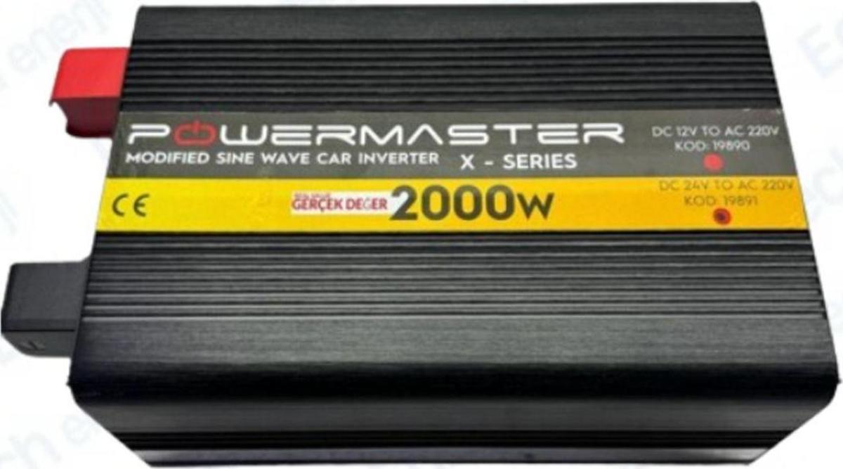 Powermaster 24 V Volt 2000 W Watt Modifiye Sinus İnverter İnvertör 24 ...