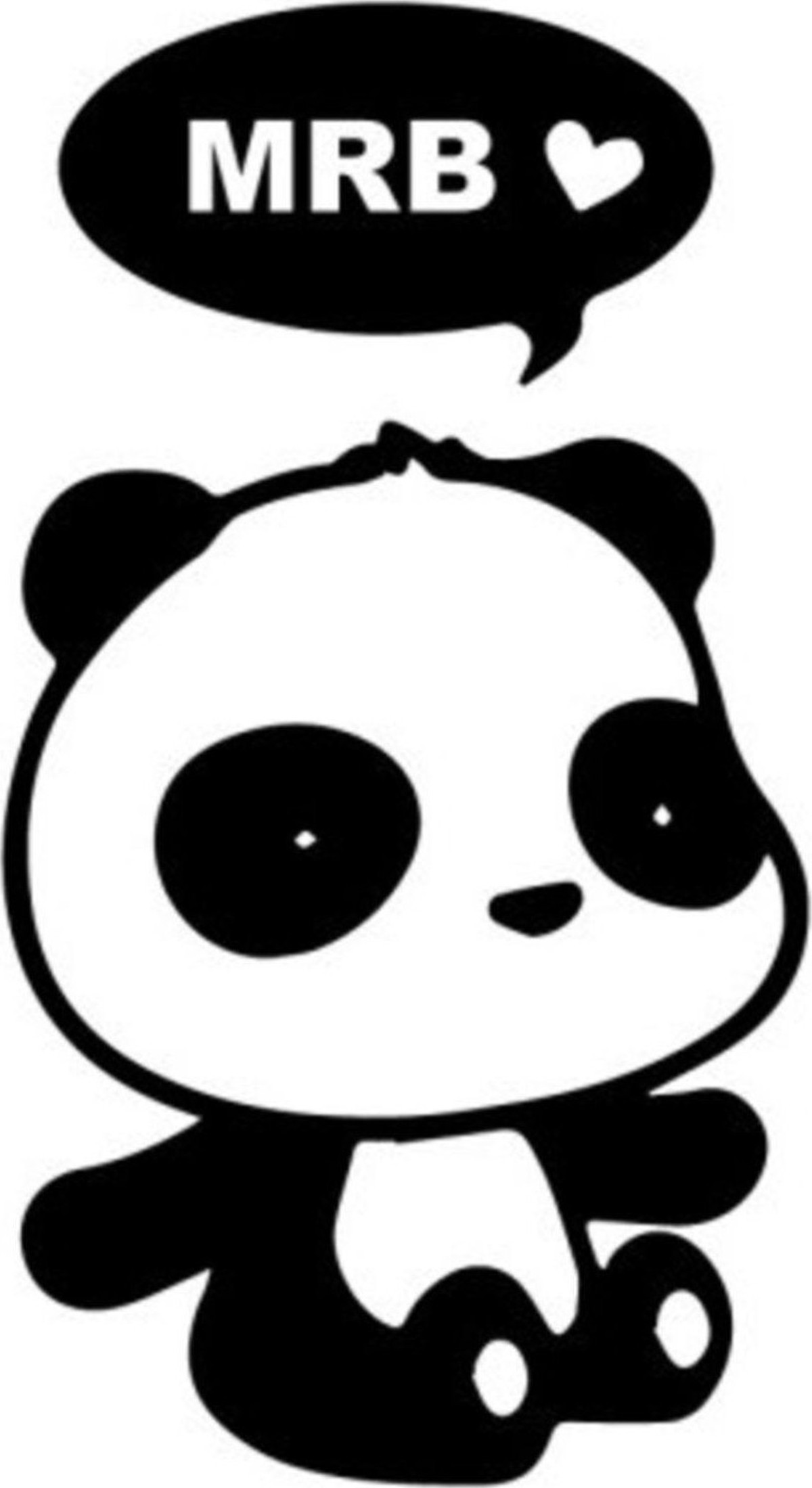 Merhaba Panda Araba Stickerı Yapıştırma Sticker Etiket - idefix