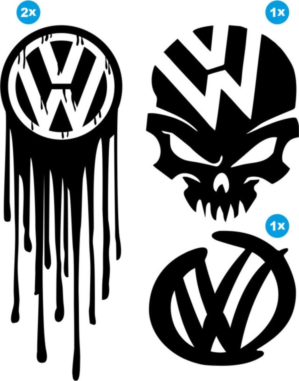 Vw Volkswagen Sticker Set Paketi Kanlı Kuru Kafa - idefix