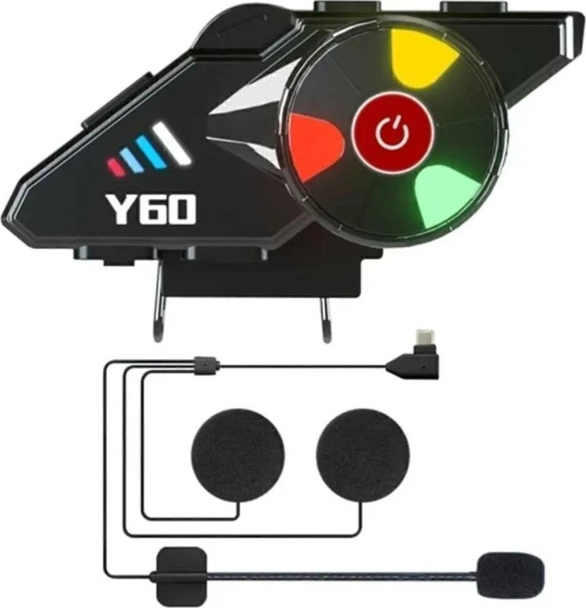 Vothoon Y60 Kask Interkom Kulaklık Bluetooth Mikrofonlu Kablosuz Kulaklık Rgb Led Işıklı 5.3 ...