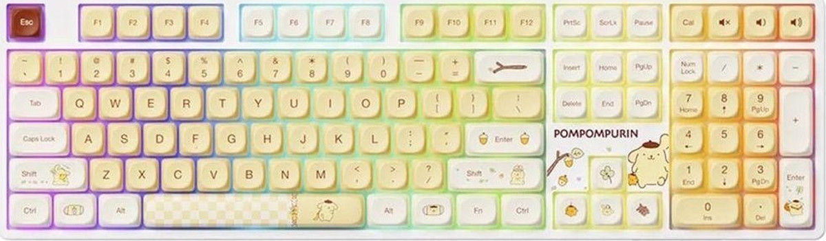 Akko Pompompurin 5108B Plus Rgb Kablosuz Hotswap Mekanik Sarı Gaming Klavye