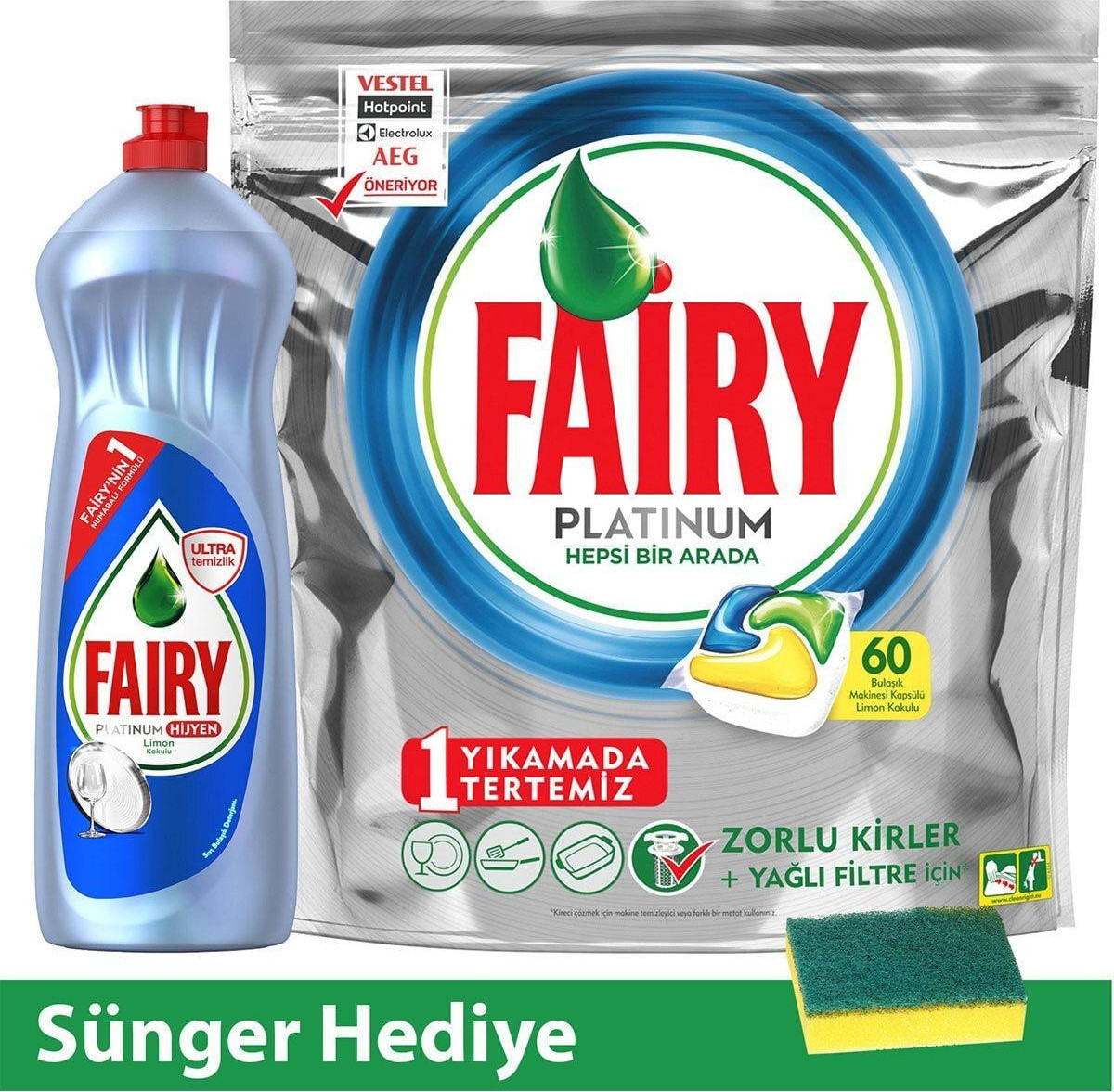 Fairy Platinum Tablet 60 Lı + Fairy Platinum 1000 Ml - idefix