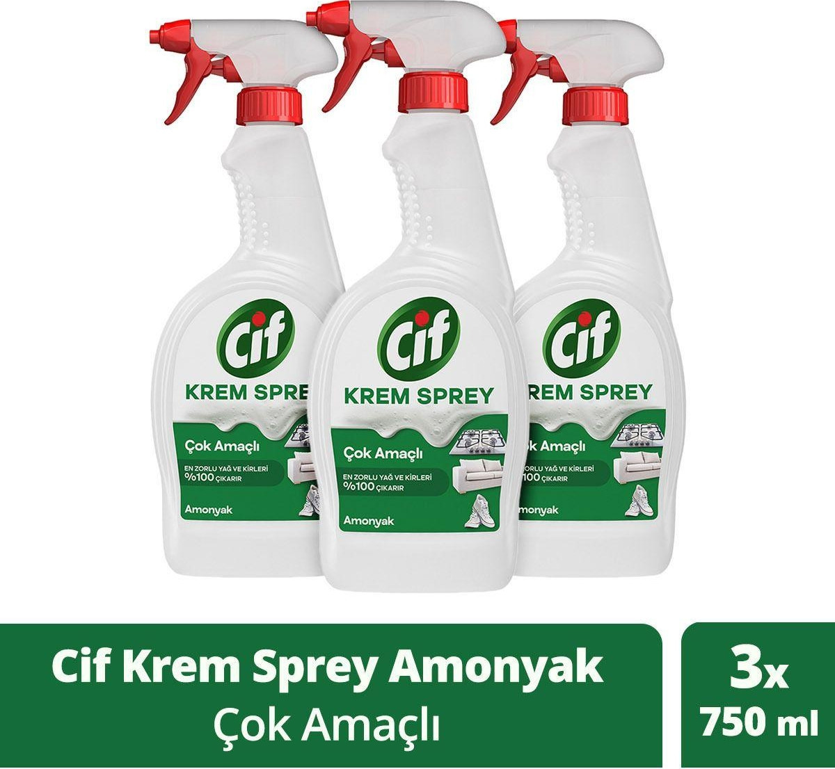 Cif Krem Sprey %100 Krem Gücü Yağ, Kir, Pas, Kireç Lekelerini %100 ...