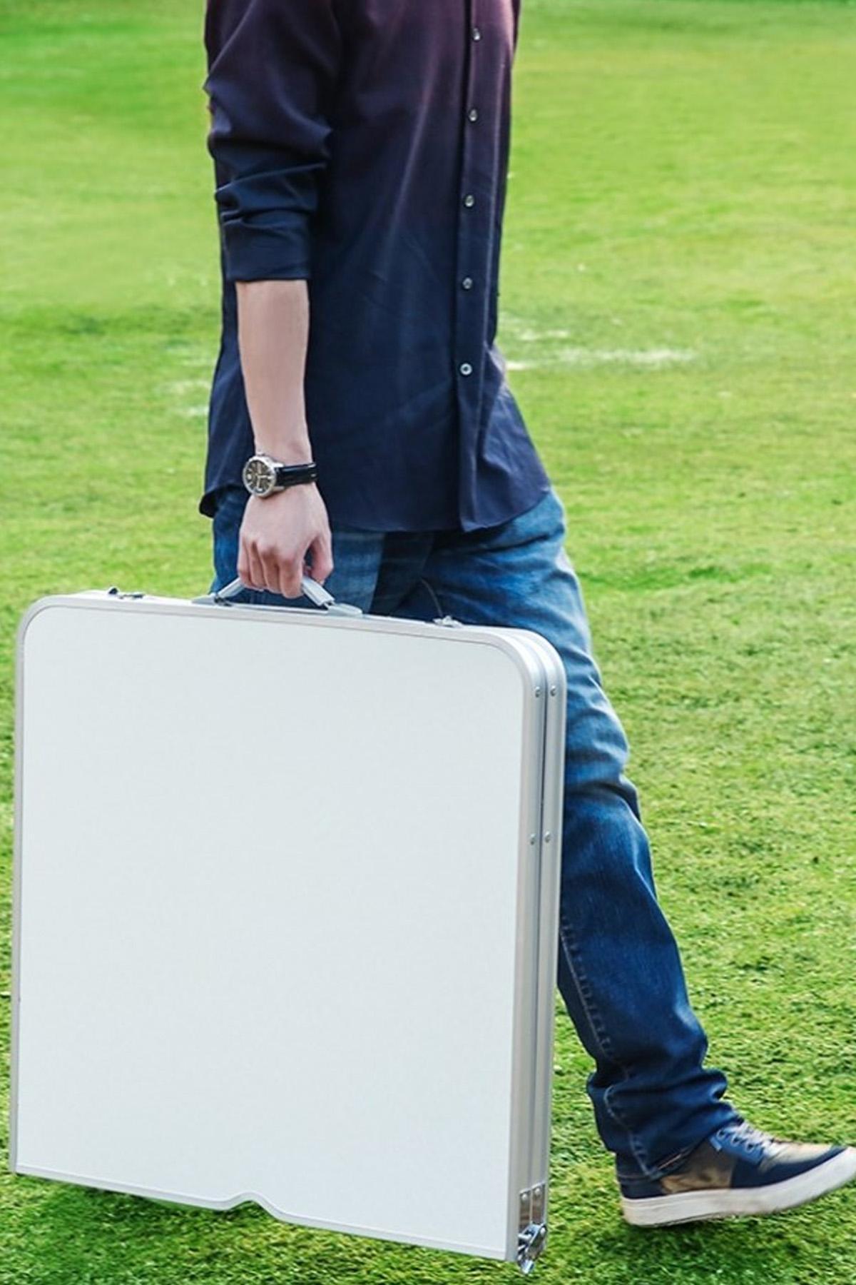 Funky Chairs Tabureli Katlanabilir Piknik Masası Seti -Gri - idefix