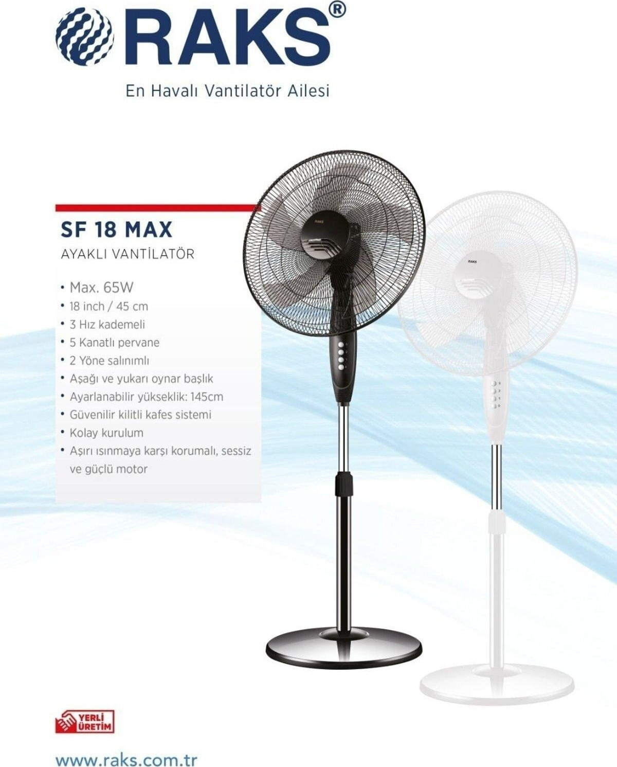 Raks SF 18 Max Ayaklı Vantilatör - idefix