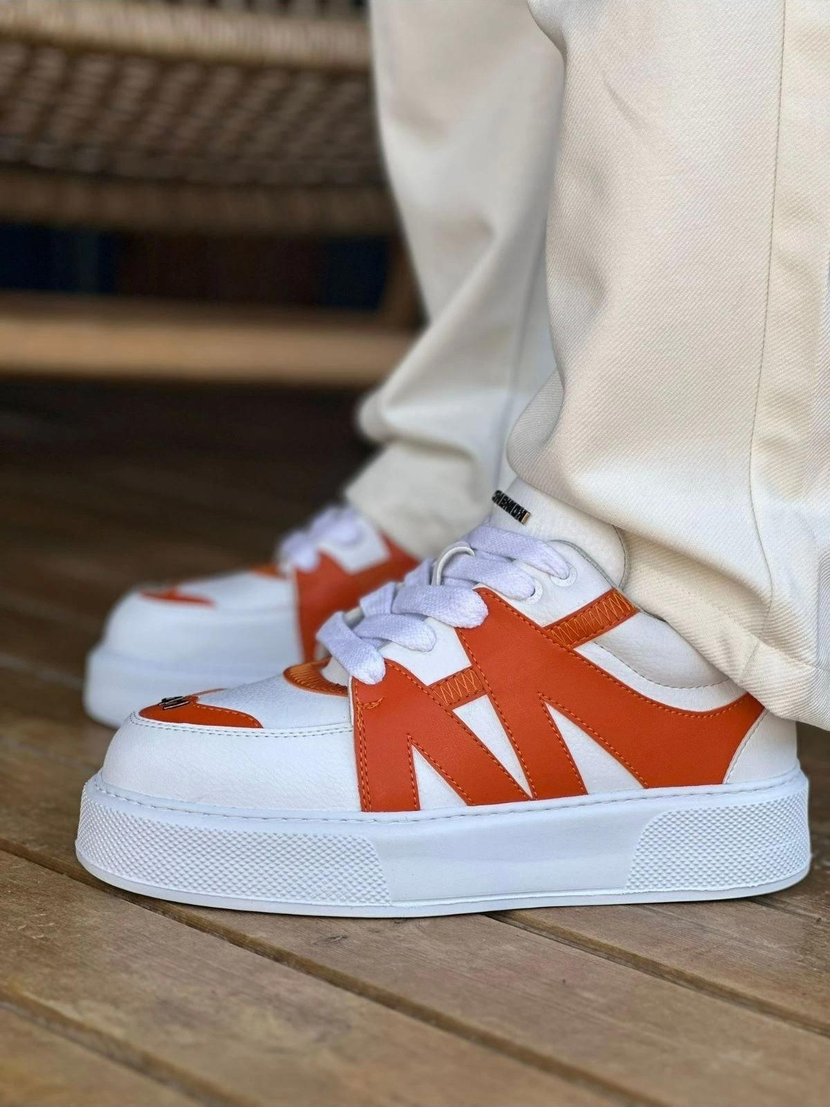 CH2407 CBT Star-X Erkek Spor Ayakkabı Beyaz/Turuncu - idefix