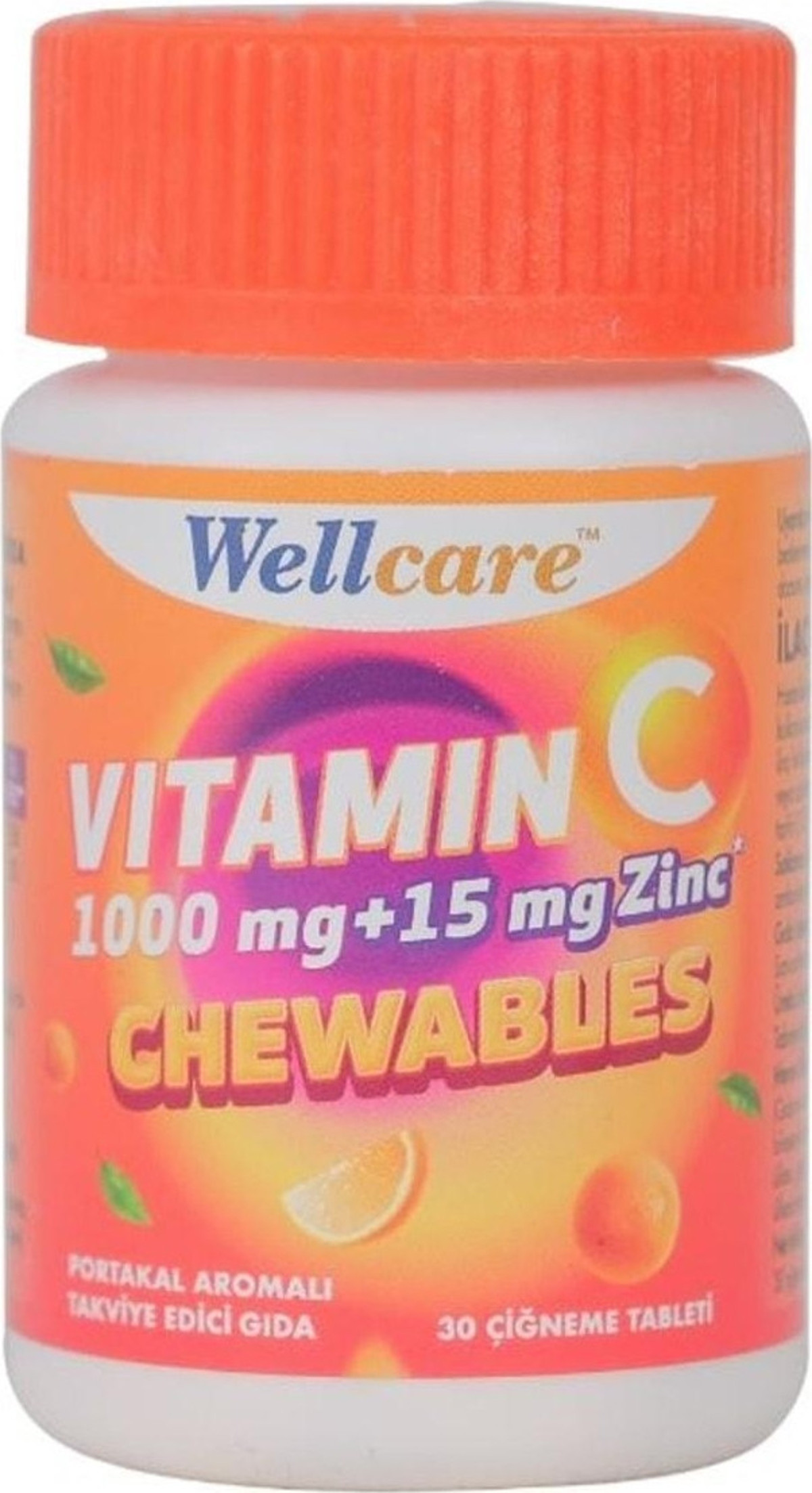 Wellcare Vitamin C 1000Mg + Çinko 15 Mg 30 Çiğneme Tableti - idefix