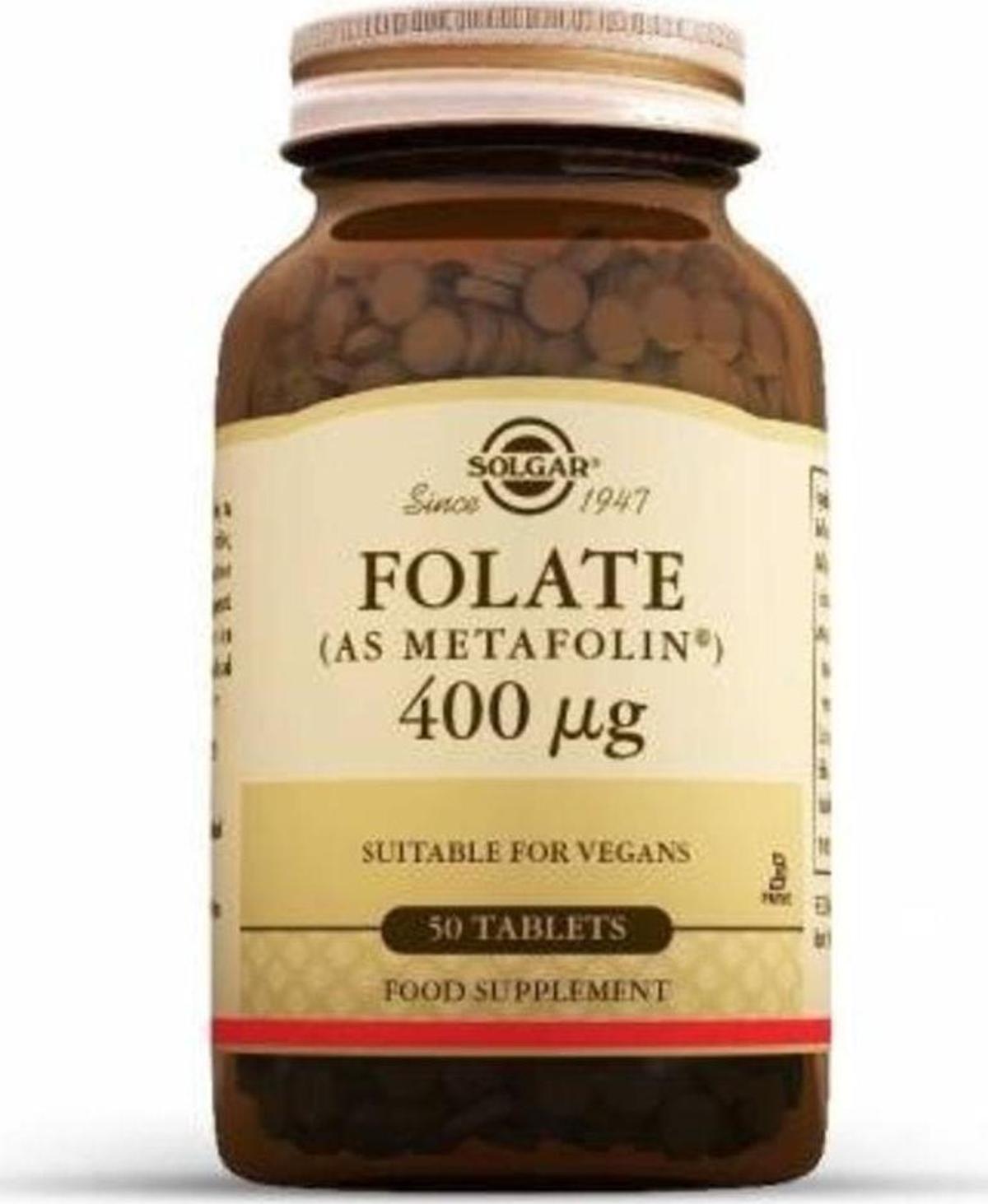 Solgar Folate As Metafolin 400 Mg 50 Kapsül - idefix