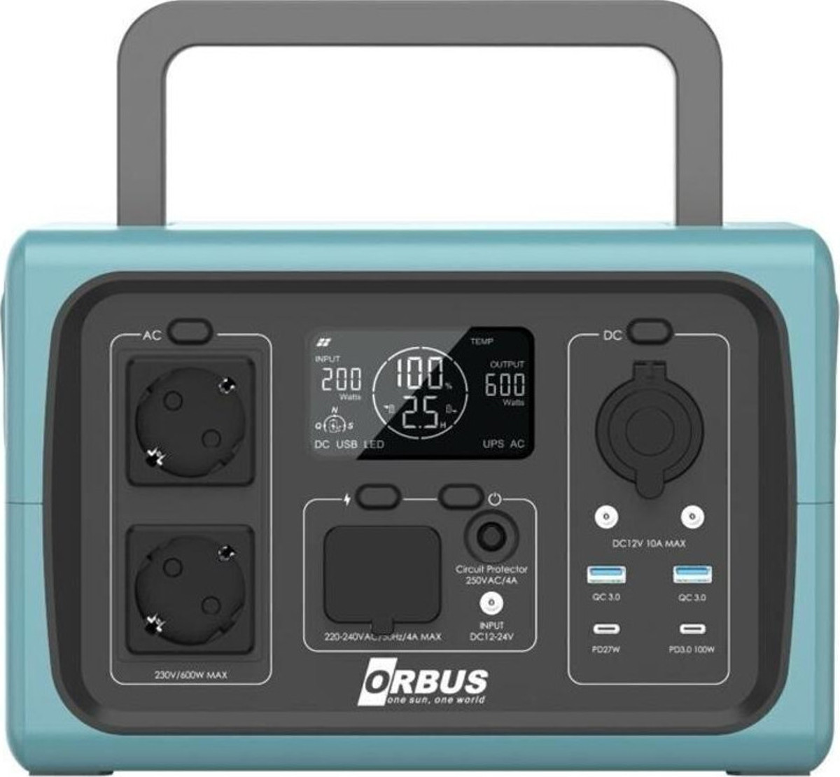 Orbus 600Watt Power Station Taşınabilir Güç Kaynağı